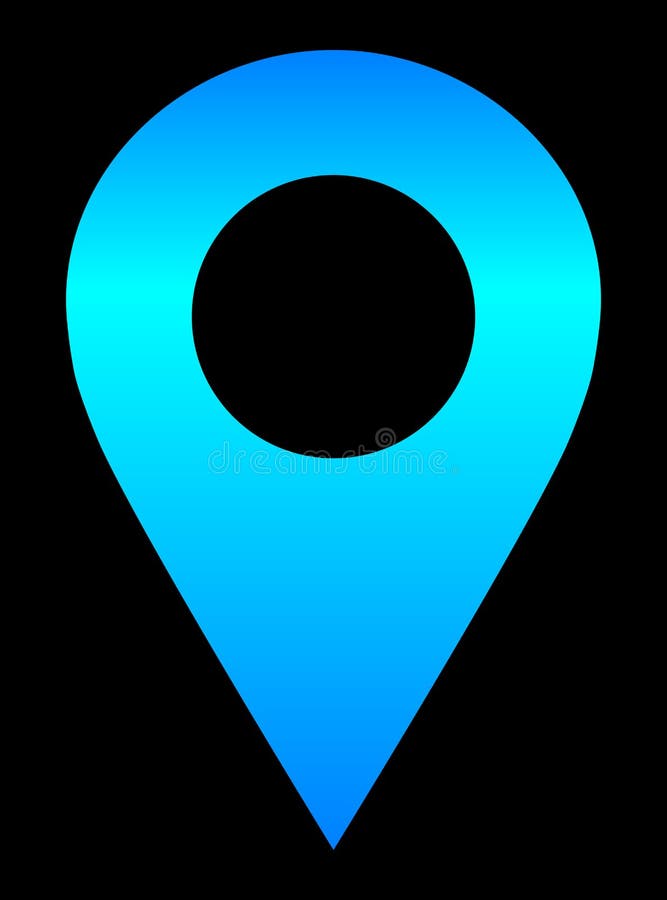Pin Point - Cyan Blue Gradient, Cold Light, Hollow, Isolated - Vector ...