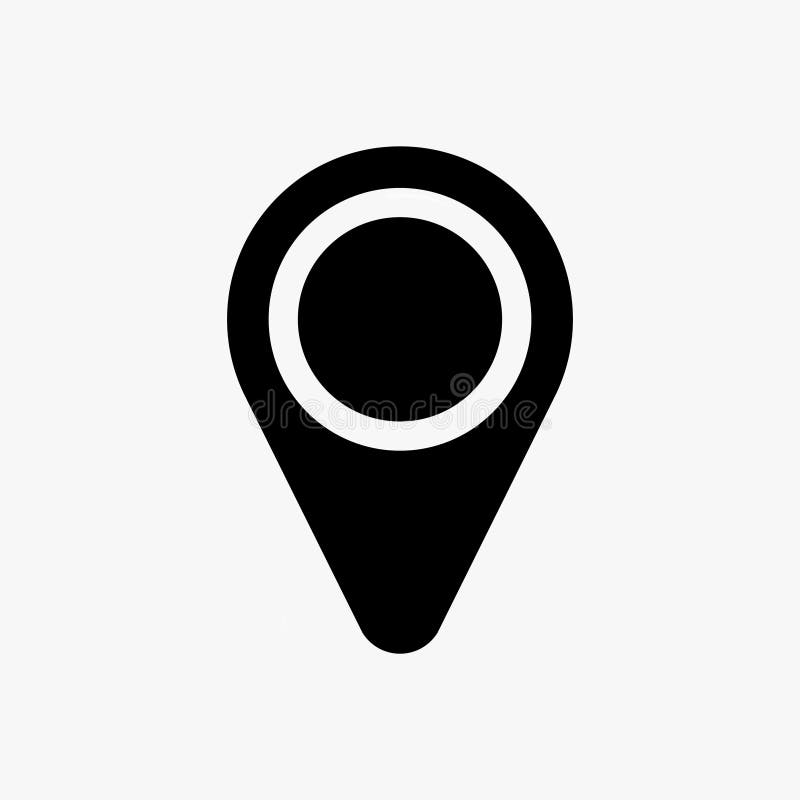 Pin Point Icon. Map Location Symbol Isolated on White Background Stock ...