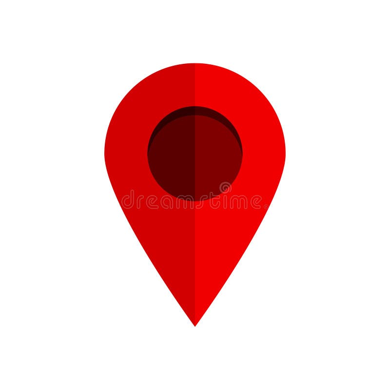 Pin Point Icon. Red Map Location Pointer Symbol Isolated on White ...