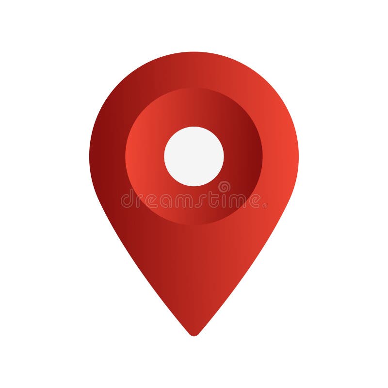 Pin Point Icon with Red Map Location Pointer Symbol Isolated on White ...