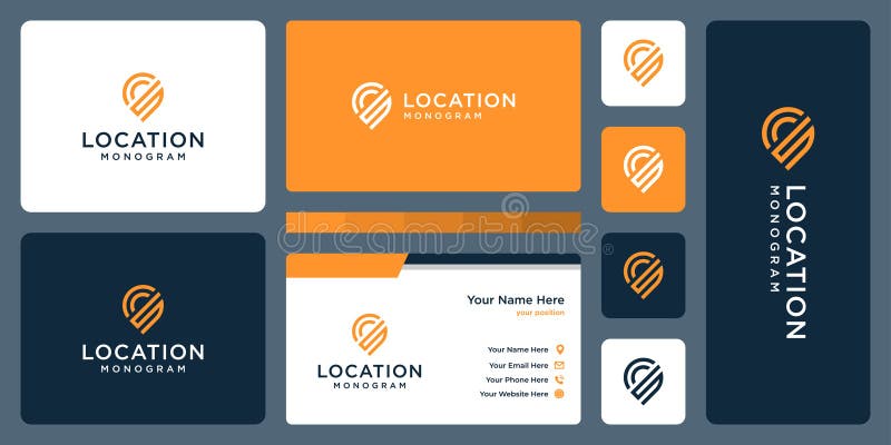 Location Pin Logo, Home , and Check Mark. Business Card Stock Vector ...