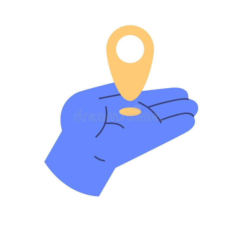 Pin Point, Location Marker in Hand Icon. Map Pointer, Place Mark ...