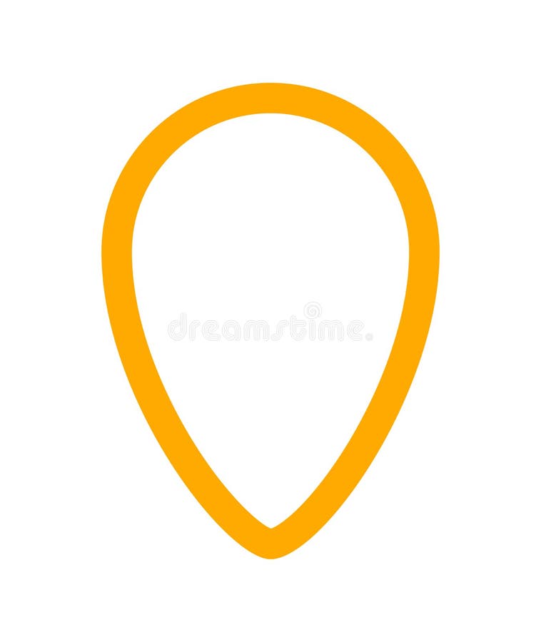 Pin Point Orange for Icon Isolated on White, Pointer Yellow Orange for ...
