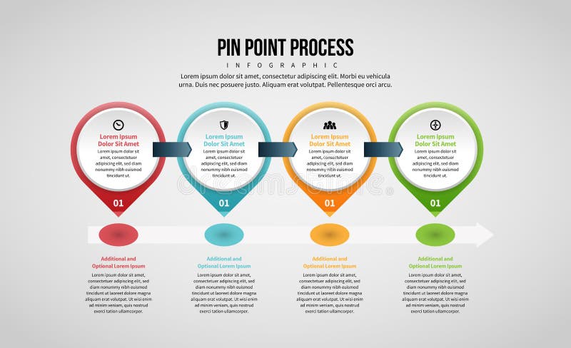 Pin Point Process Infographic Illustration de Vecteur - Illustration du ...