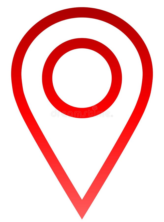 Pin Point - Red Gradient Outlined, Isolated - Vector Stock Vector ...