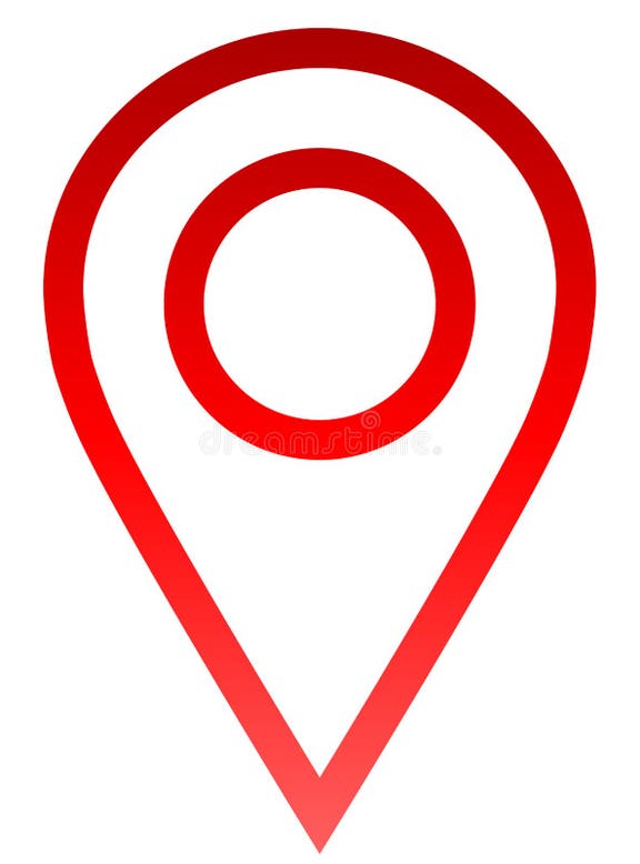 Pin Point - Red Gradient Outlined, Isolated - Vector Stock Vector ...
