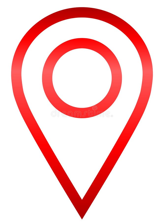 Pin Point - Red Gradient Outlined, Isolated - Vector Stock Vector ...