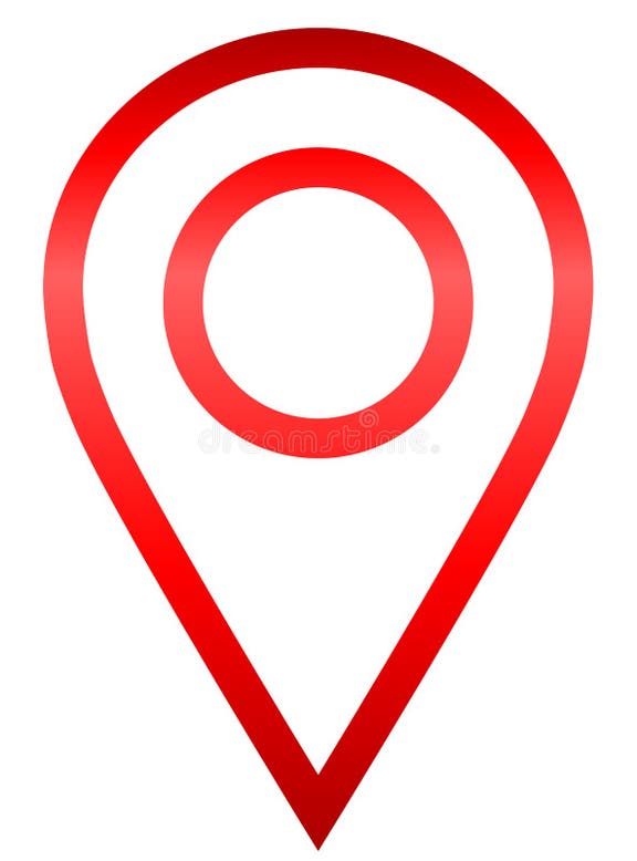 Pin Point - Red Gradient Outlined, Isolated - Vector Stock Vector ...