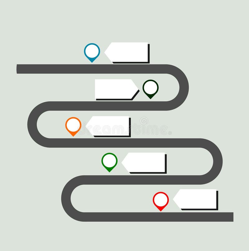 Pin Point Road Map Infographic Vektor Illustration Roadmap Oder Pfad ...