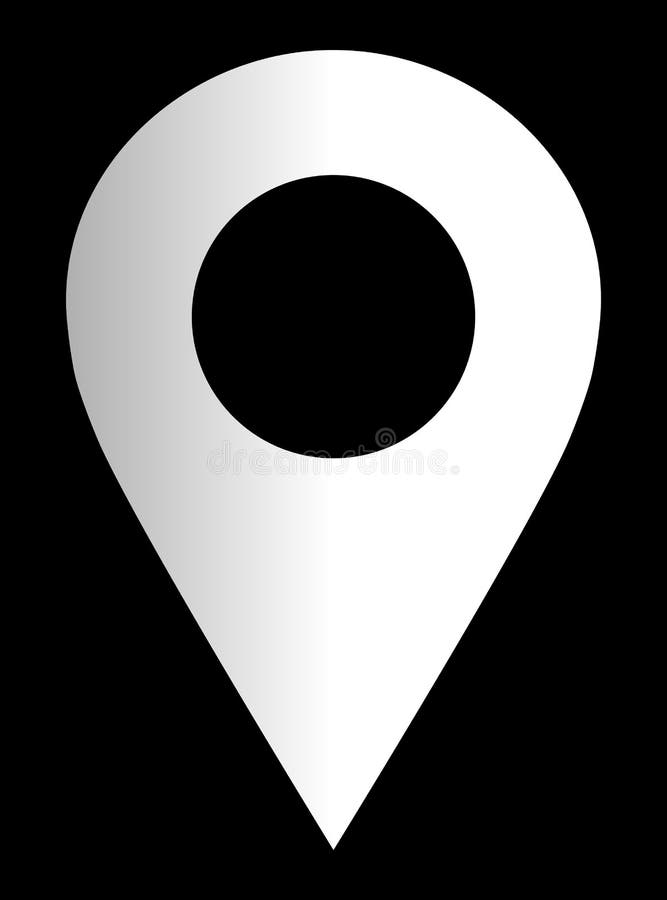 Pin Point - White Gradient Hollow, Isolated - Vector Stock Vector ...