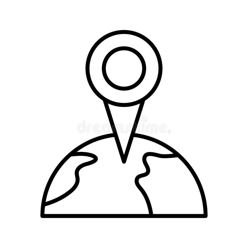 Pin Point on World Map. Globe with Location Marker Stock Vector ...