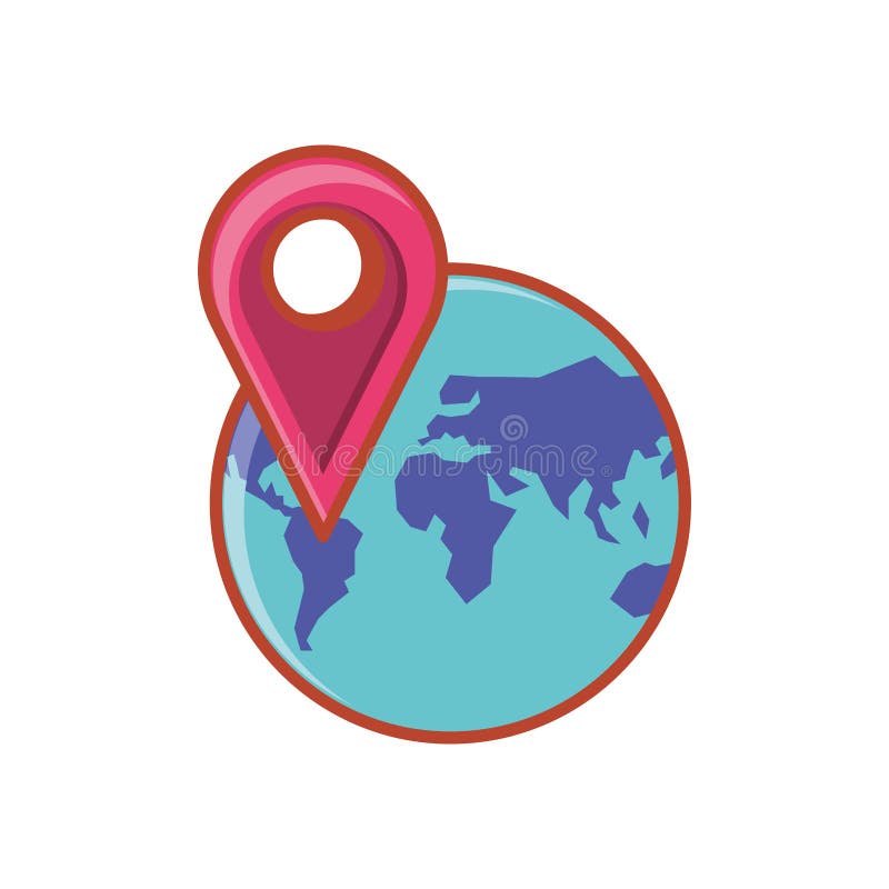 Map Pointer Pin with Planet Simple Black Icon Stock Vector ...