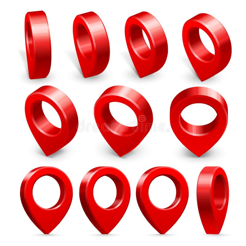 Pin Pointer. Map 3d Location Point Pins, Arrow Pointers and Locate ...