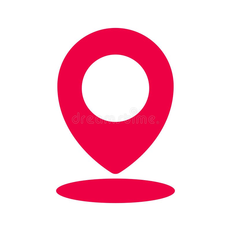 Pin pointer red icon stock illustration. Illustration of icon - 257297347