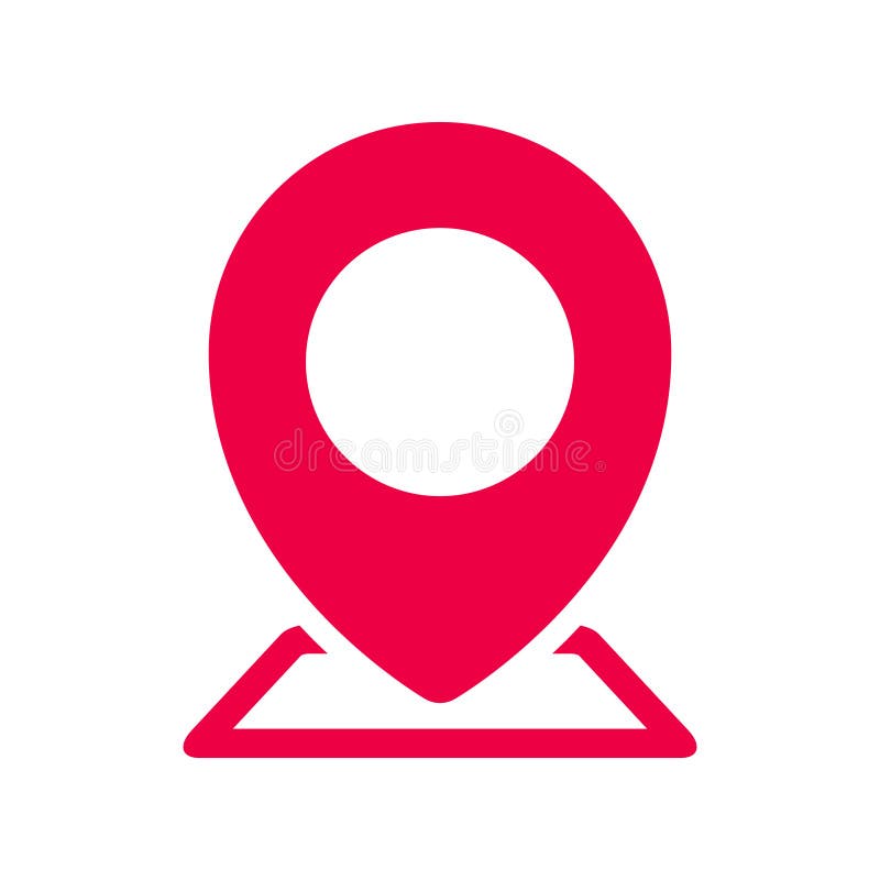 Pin pointer red icon stock illustration. Illustration of direction ...