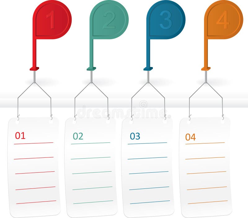 Pin Pointer with Stickers Different Colors. Vector Stock Vector ...