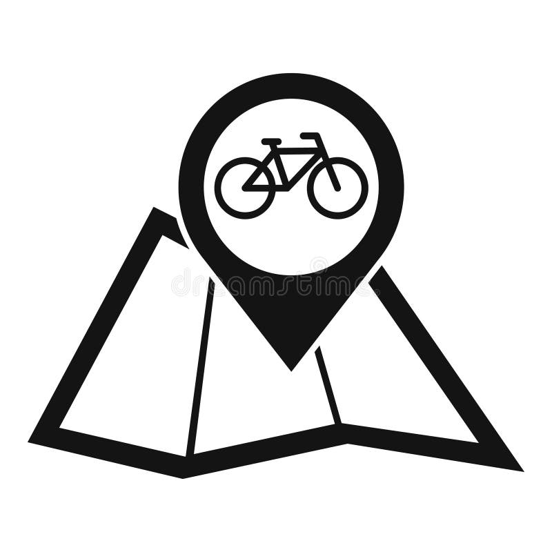 Pin Pointing Bike Location on Folded Paper Map Stock Vector ...