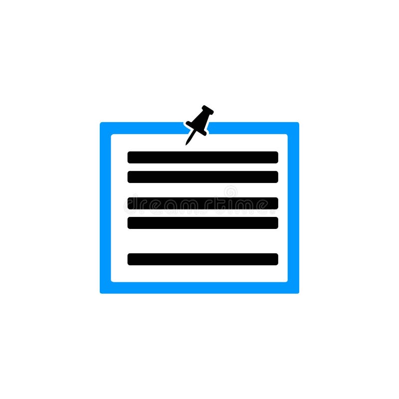 Pin post note icon vector stock vector. Illustration of sign - 222436359