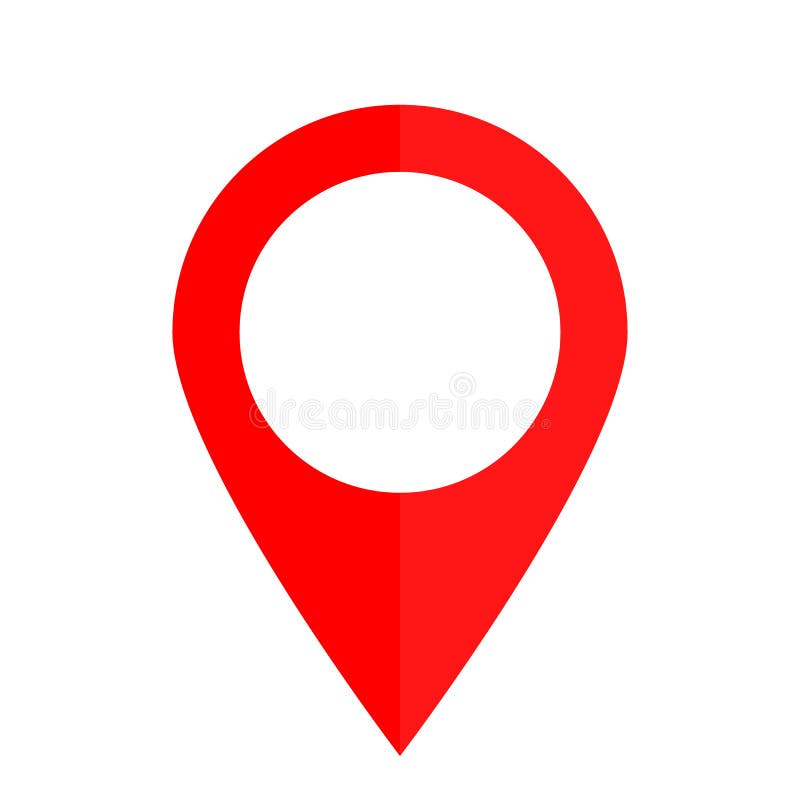 Pin Red Colored Icon on a White Background Stock Vector - Illustration ...
