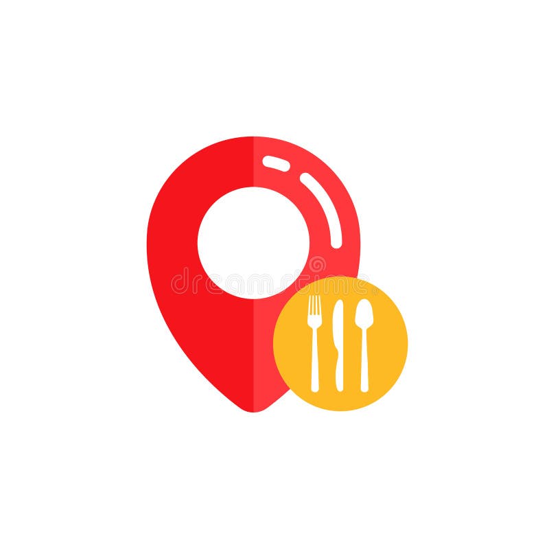 Pin of Restaurant Location Icon Vector Design. Pin Map Sign Symbol ...