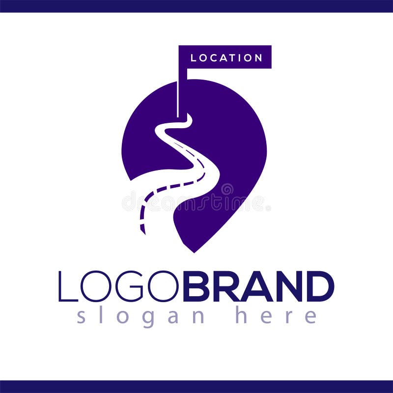Pin Road Location Logo Icon Vector Template Stock Vector - Illustration ...