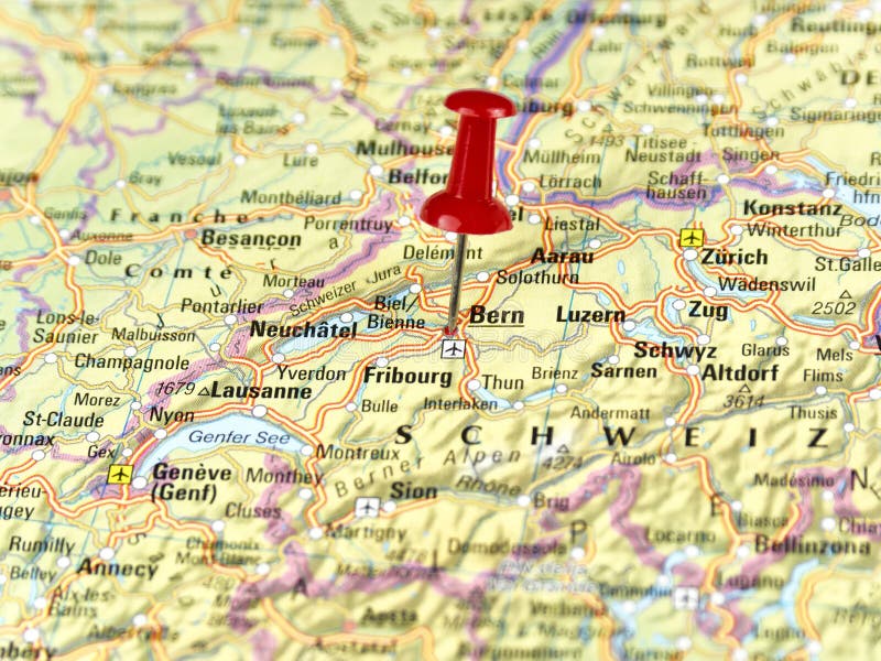 Bern Switzerland map stock photo. Image of city, background - 82630526