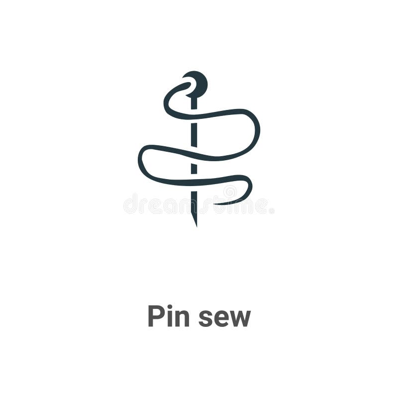 Pin Sew Vector Icon on White Background. Flat Vector Pin Sew Icon ...