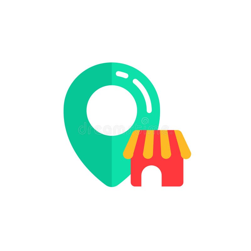 Pin Shop Location Icon Vector Design. Pin Map Sign Symbol Design Stock ...