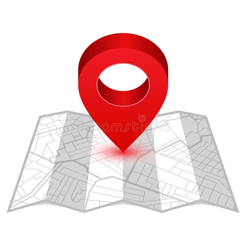 Pin in Showing Location on Gps Navigator Map. Vector Illustration Stock ...
