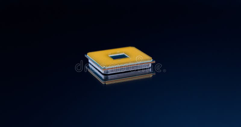 Pin Side of CPU Central Processing Unit or Microchip Computer Isolated ...