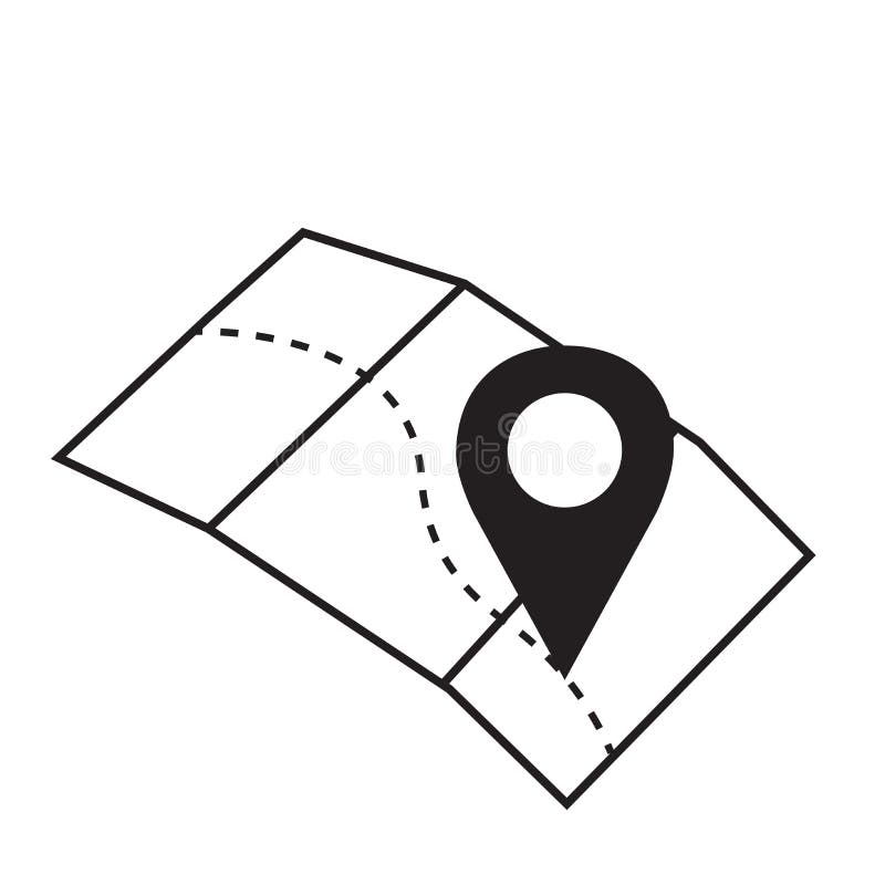 Pin Sign Location Map Icon with Vector Illustration Stock Vector ...