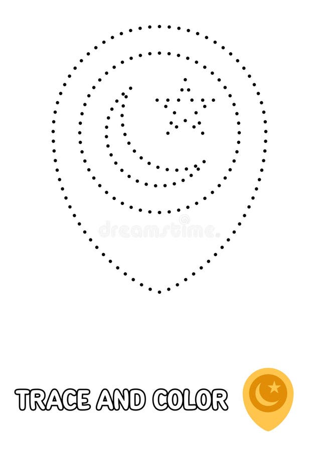 Pin Tracing and Coloring Worksheet for Kids Stock Vector - Illustration ...