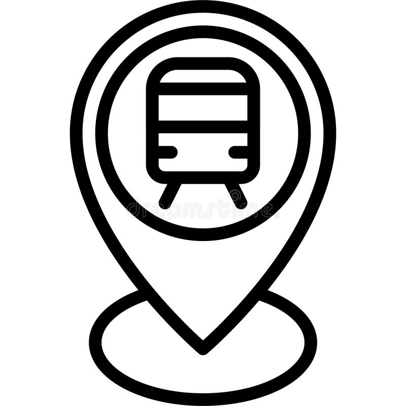 Pin with Train Icon, Location Map and Navigation Vector Stock Vector ...