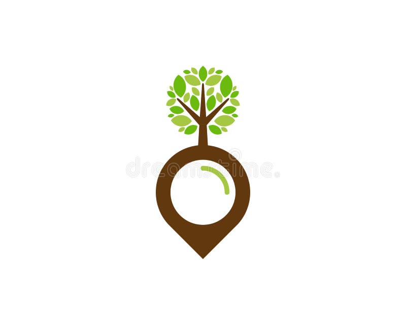 Pin Tree Logo Icon Design stock vector. Illustration of company - 127951638