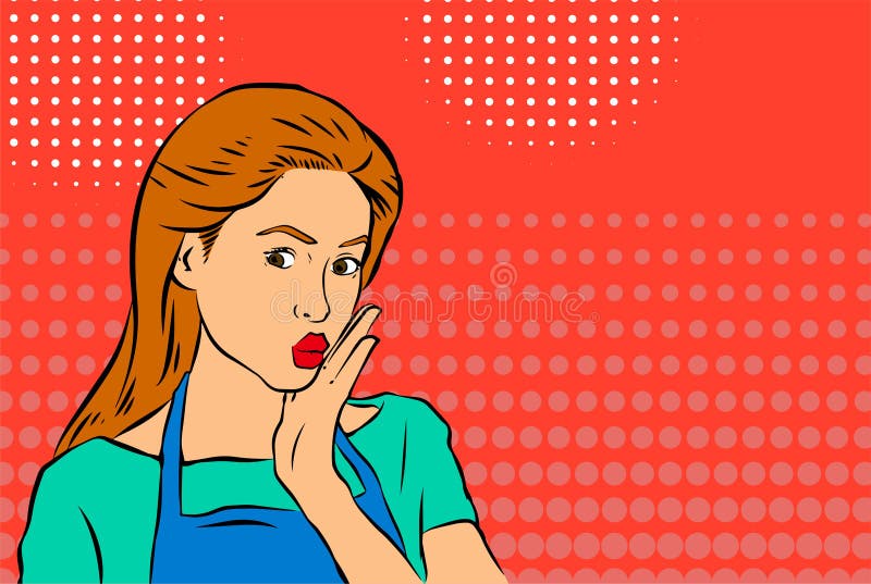 Illustration of a Female Cooker Wearing Apron in Presenting Gesture ...