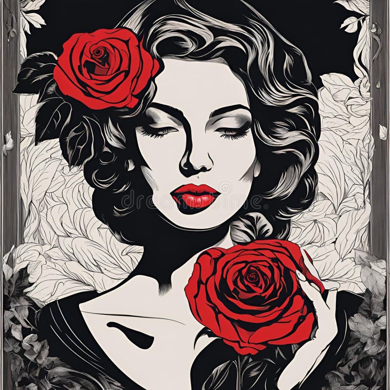 Pin up draw stock illustration. Illustration of design - 330294999