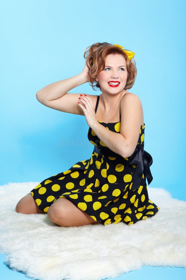 Pin-up girl stock photo. Image of beauty, dress, fashioned - 15402366