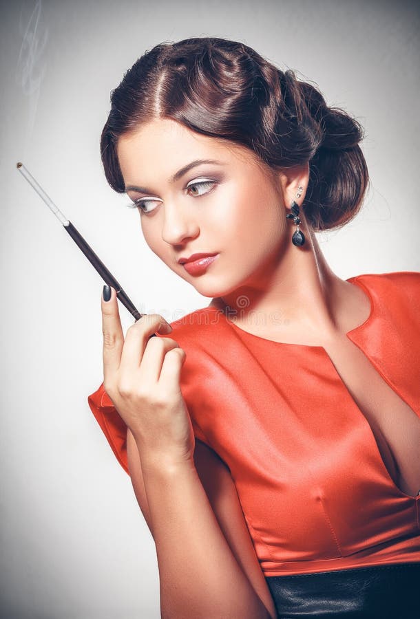 Pin-up Girl. American Style Stock Photo - Image of lighting, lips: 36242004