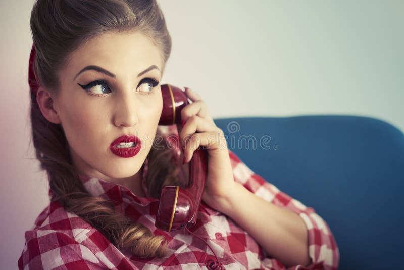Pin-up girl stock image. Image of girl, pattern, model - 76318407