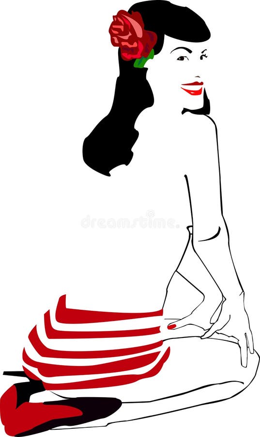 Pin up girl stock vector. Illustration of retro, fashion - 77630996