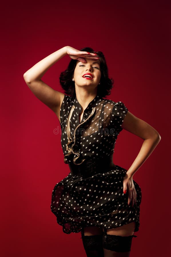 Pin-up portrait stock image. Image of caucasian, cute - 24908105