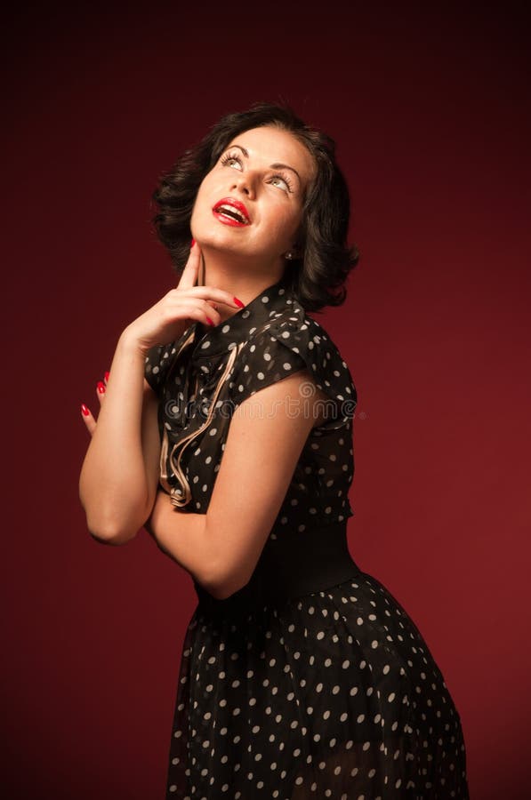 Pin-up portrait stock image. Image of caucasian, cute - 24908105