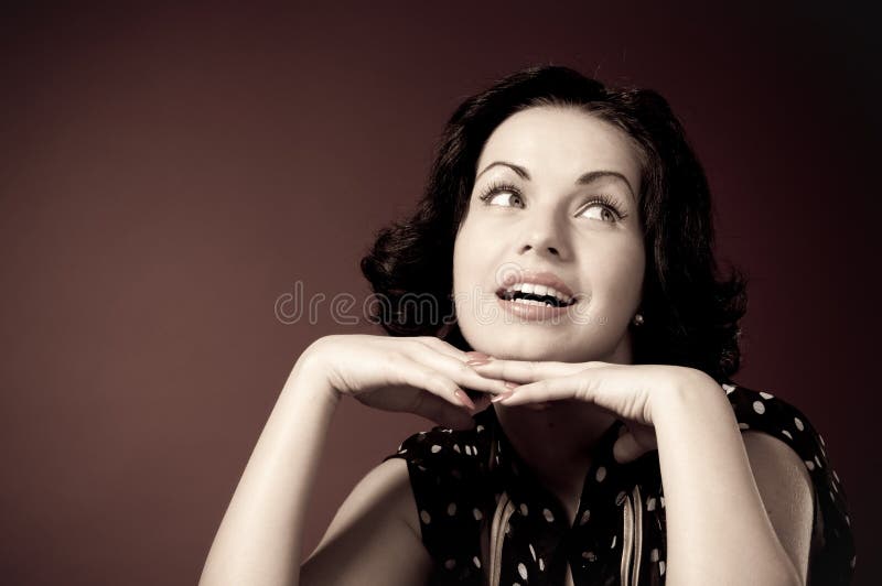 Pin-up portrait stock image. Image of caucasian, cute - 24908105