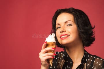 Beautiful Pin Up Girl Ice Cream Stock Photos - Free & Royalty-Free ...