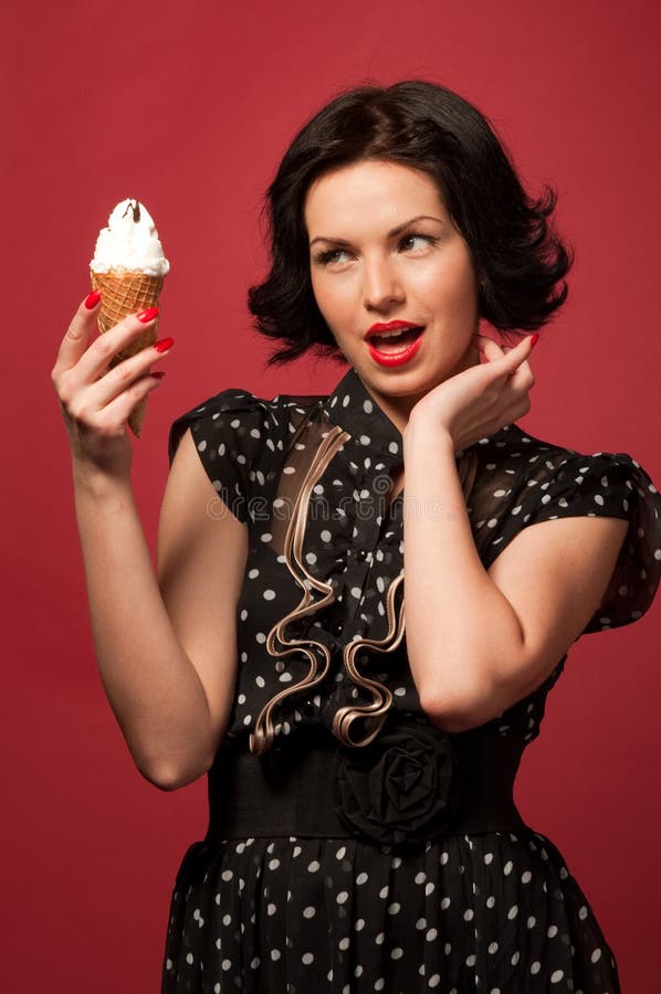 Pin-up portrait stock image. Image of caucasian, cute - 24908105