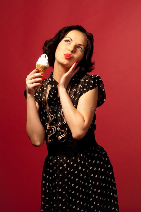 Pin-up portrait stock image. Image of caucasian, cute - 24908105