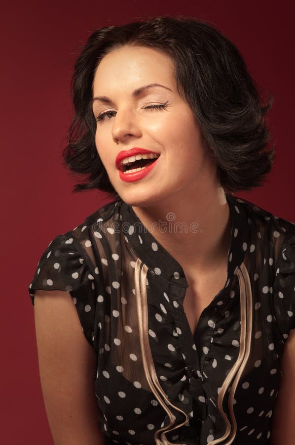 Pin-up portrait stock image. Image of dress, female, attractive - 24908409