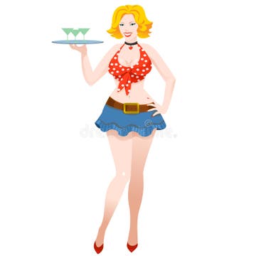 Pin -up waitress stock vector. Illustration of girl, blonde - 24048046