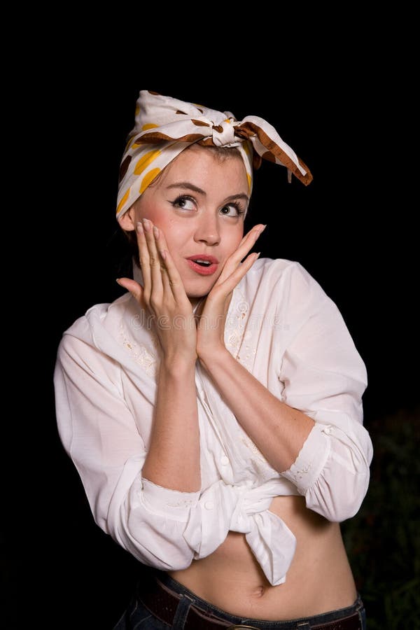 Pin-up woman stock image. Image of muscle, nostalgia, dress - 9972443