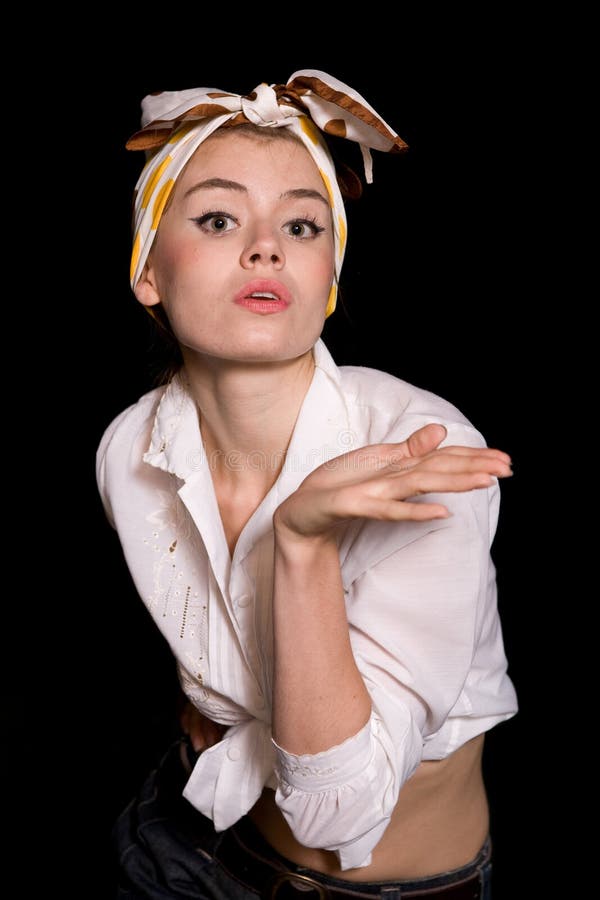 Pin-up woman stock photo. Image of dress, girls, night - 9972456